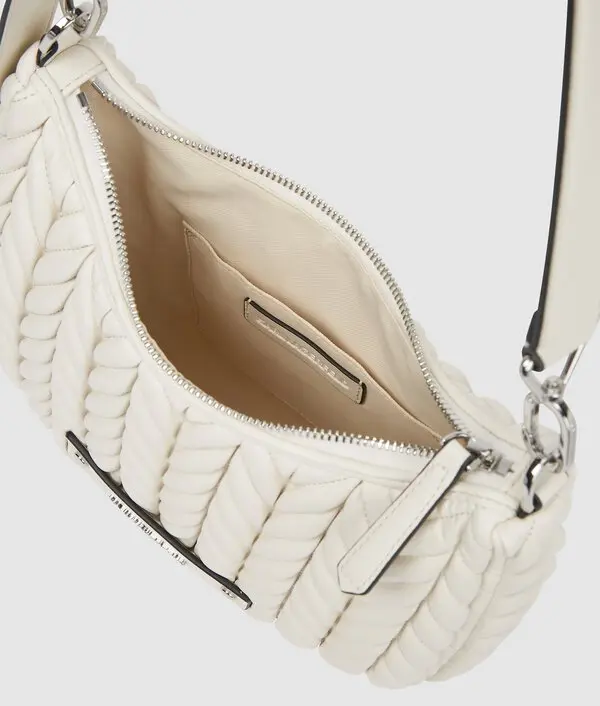 Karl Lagerfeld K/weave Small Hobo Bag - Off White