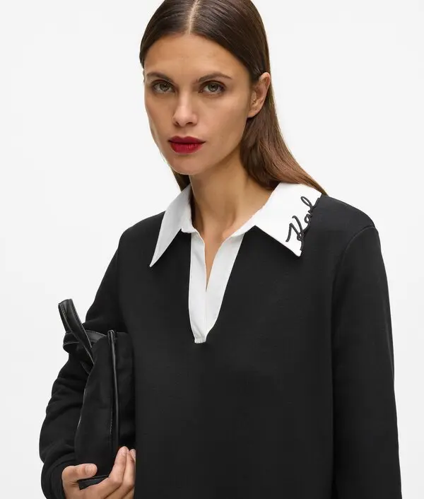 Karl Lagerfeld Signature Collar Sweatshirt