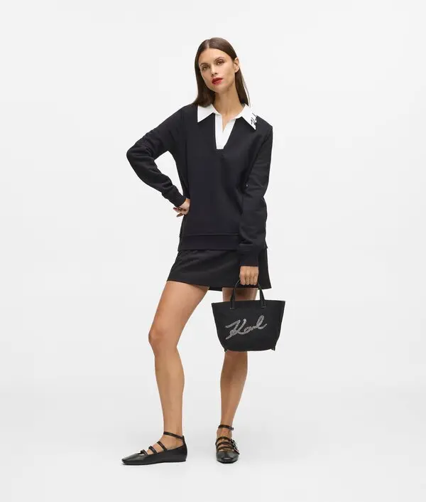 Karl Lagerfeld Signature Collar Sweatshirt
