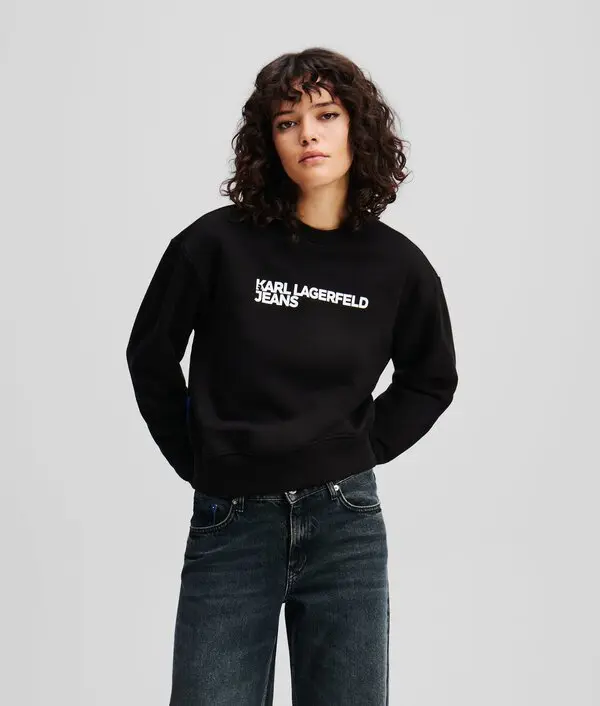 KL JEANS Jeans Organic Cotton Logo Sweatshirt - Black
