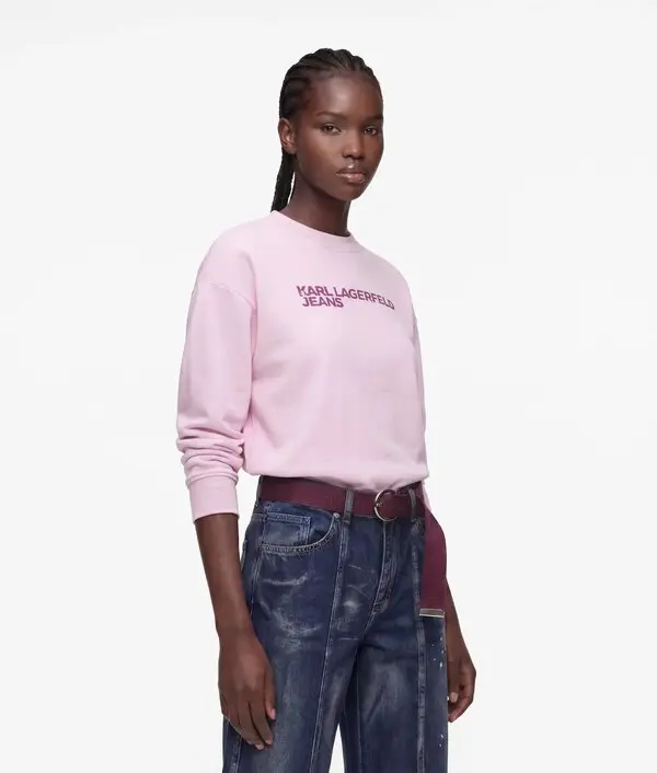 Karl Lagerfeld Organic Cotton Logo Sweatshirt - Lilac Snow