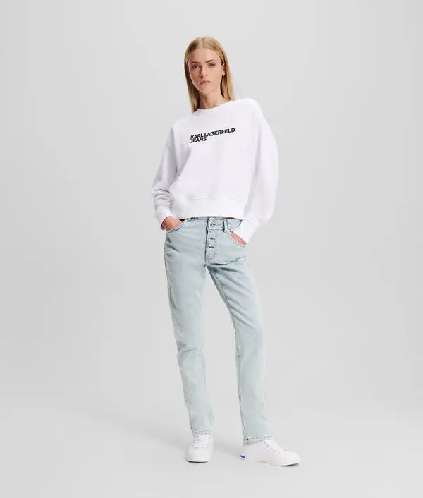KL JEANS Jeans Organic Cotton Logo Sweatshirt - White