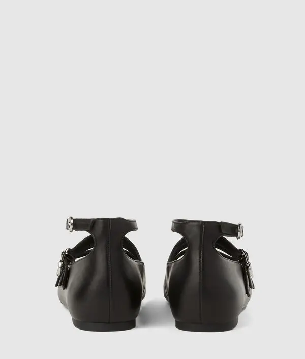 Karl Lagerfeld Konnie Four-strap Flats - Black/silver