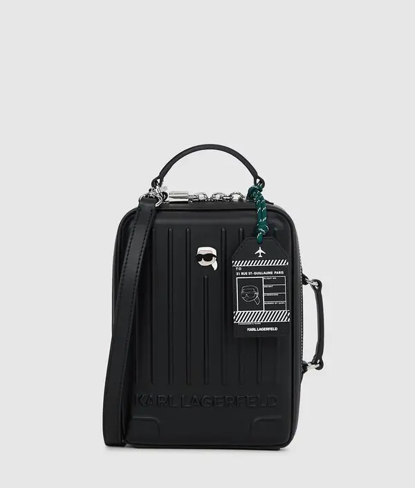 Karl Lagerfeld Ikon Suitcase Crossbody Bag - Black