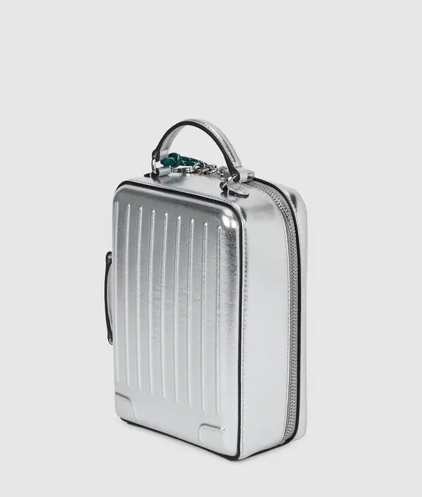 Karl Lagerfeld Ikon Suitcase Crossbody Bag - Silver
