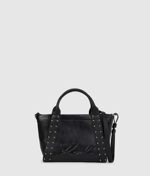 Karl Lagerfeld Small Studded Tote Bag - Black/gold