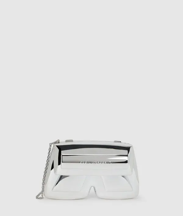 Karl Lagerfeld Ikon K Resin Clutch - Silver Metal