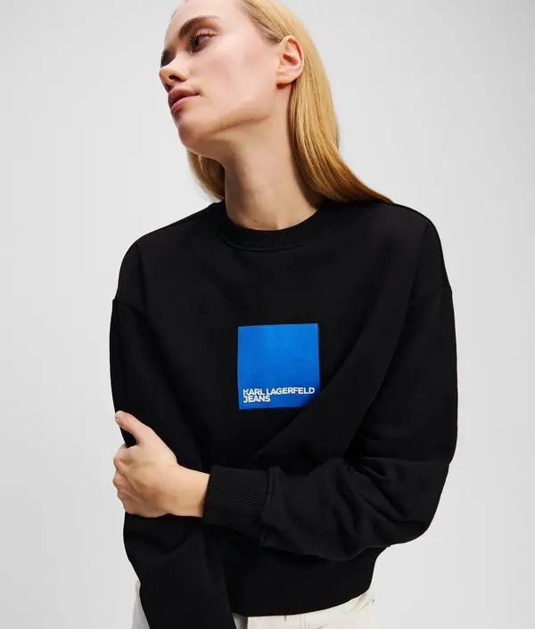 KL JEANS Jeans Organic Cotton Box Logo Sweatshirt - Black