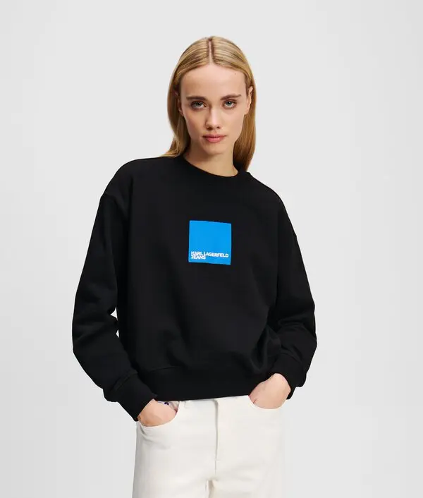 KL JEANS Jeans Organic Cotton Box Logo Sweatshirt - Black