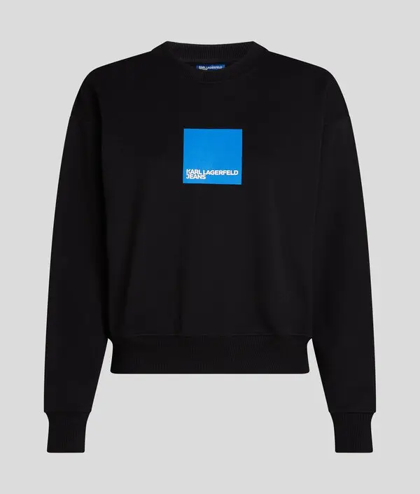 KL JEANS Jeans Organic Cotton Box Logo Sweatshirt - Black