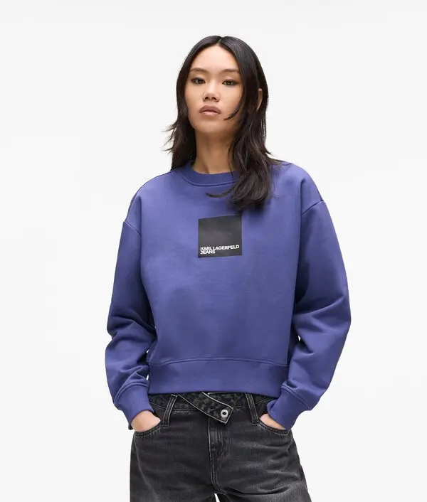 KL JEANS Jeans Organic Cotton Box Logo Sweatshirt - Skipper Blue