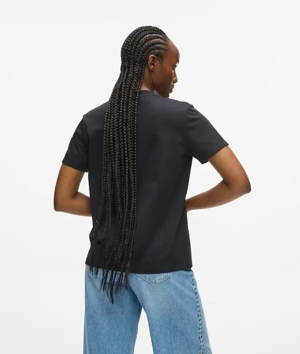 Karl Lagerfeld Studded Signature T-shirt In Organic Cotton