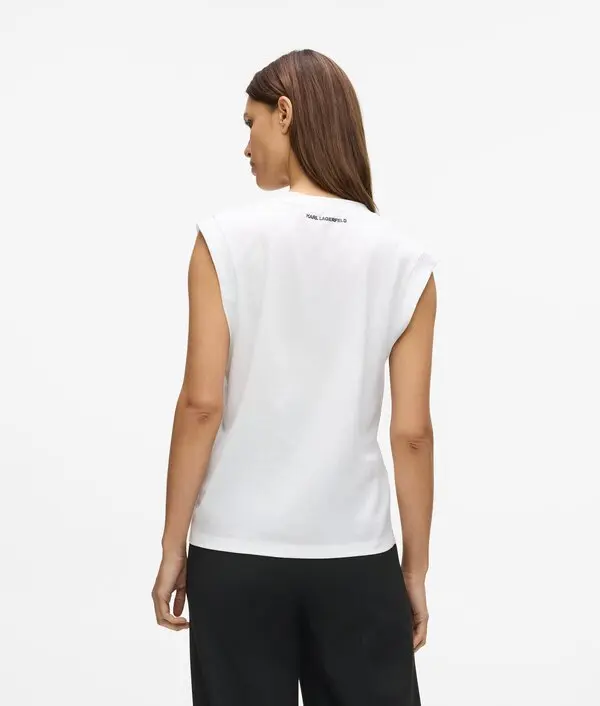 Karl Lagerfeld Ikon V-neck Tank Top In Organic Cotton
