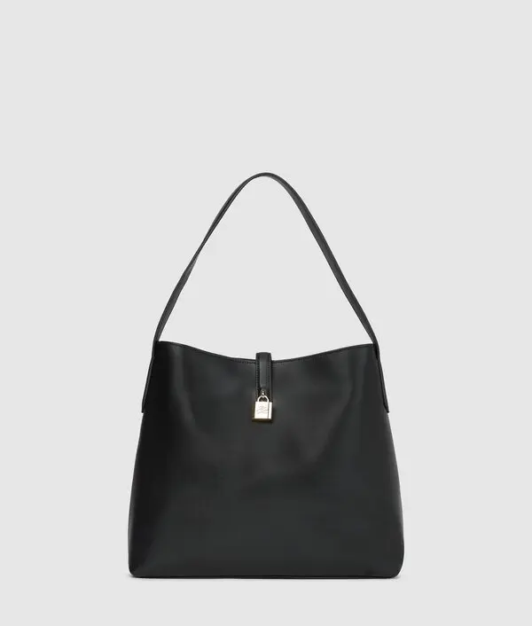 Karl Lagerfeld K/autograph Padlock Hobo Bag - Black/gold