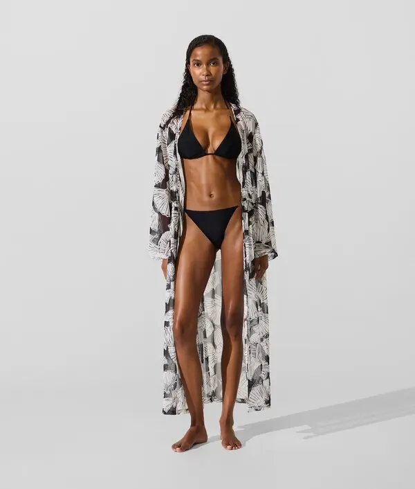 Karl Lagerfeld Fan Print Kaftan - Fan-black