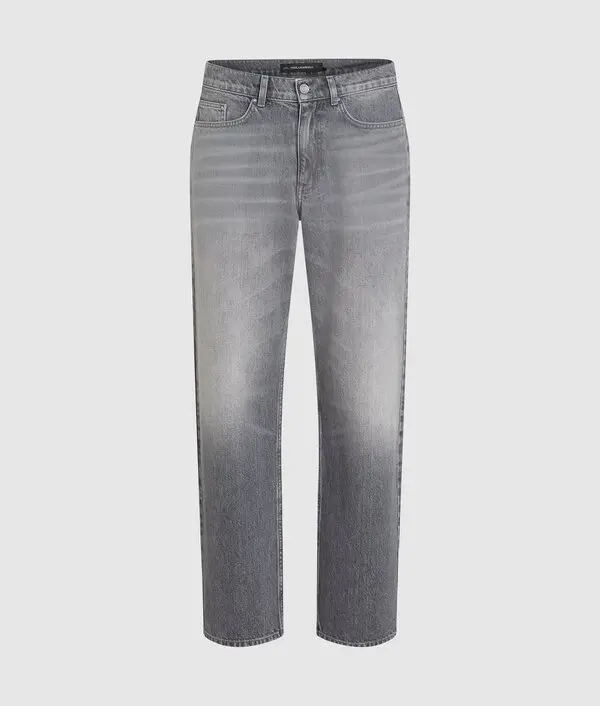 Karl Lagerfeld Washed Straight Leg Jeans - Washed Light Grey
