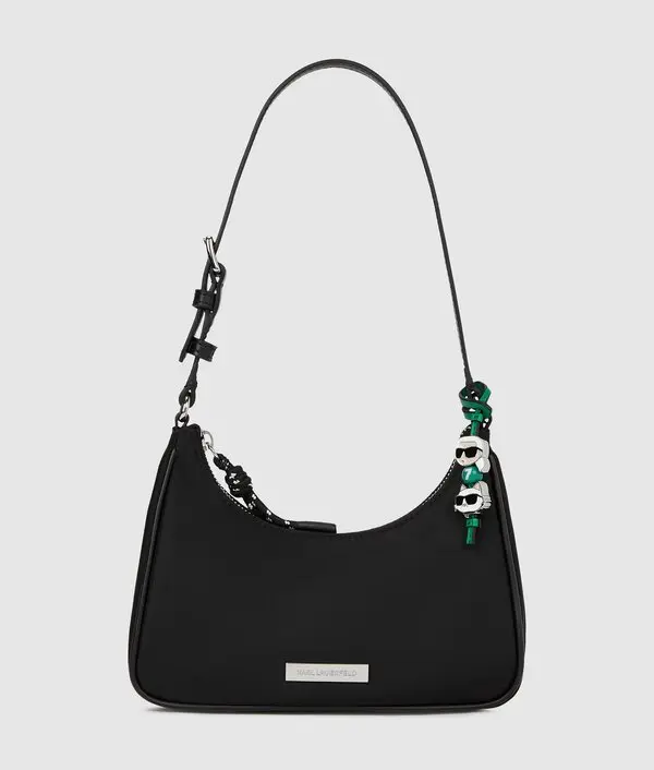 Karl Lagerfeld Ikon Nylon Mini Shoulder Bag - Black