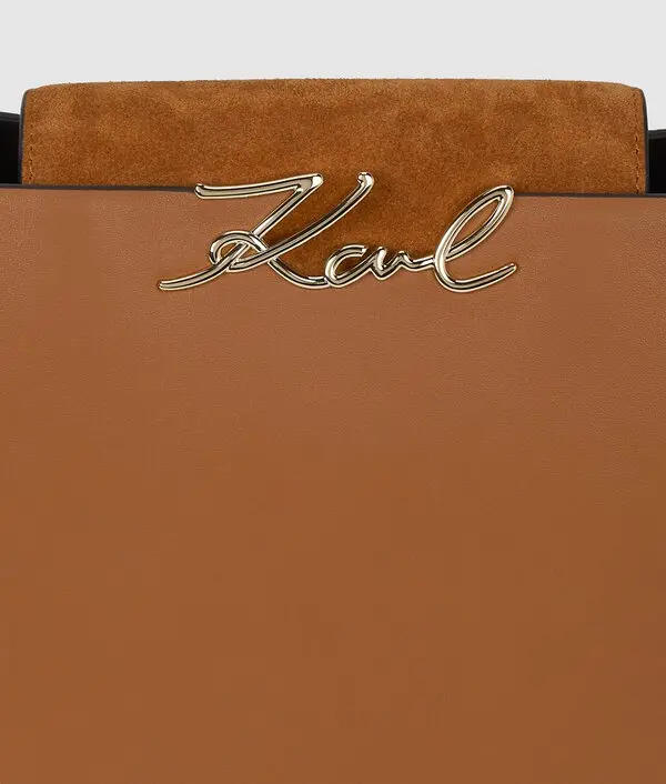 Karl Lagerfeld K/signature Suede Top Handle Bag