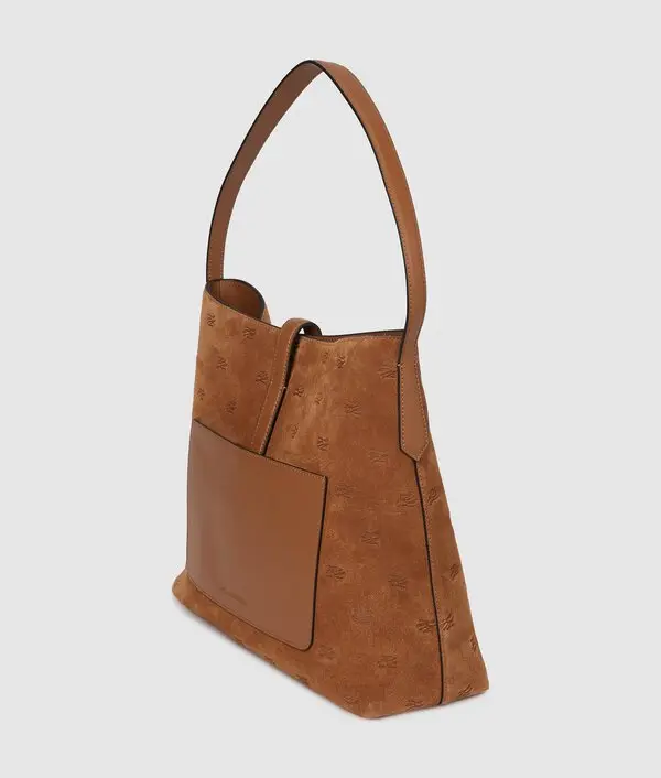 Karl Lagerfeld K/autograph Padlock Suede Hobo Bag