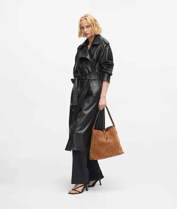 Karl Lagerfeld K/autograph Padlock Suede Hobo Bag