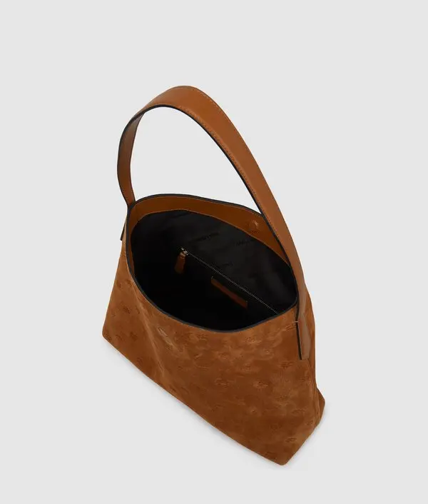 Karl Lagerfeld K/autograph Padlock Suede Hobo Bag
