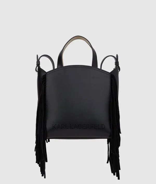 Karl Lagerfeld K/circle Small Fringe Tote Bag - Black-nickel