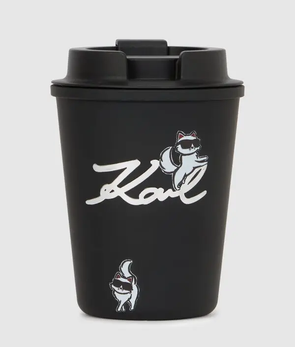 Karl Lagerfeld Ikon Choupette Travel Mug - Black