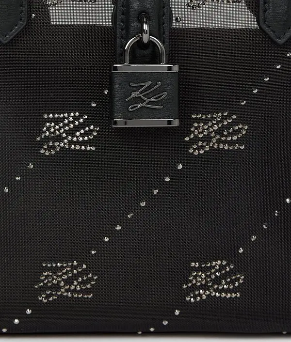 Karl Lagerfeld K/autograph Padlock Rhinestone Tote Bag