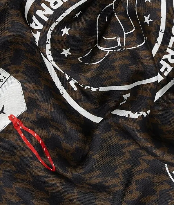 Karl Lagerfeld Ikon Monogram Travel Stamps Scarf - Brown-monogram