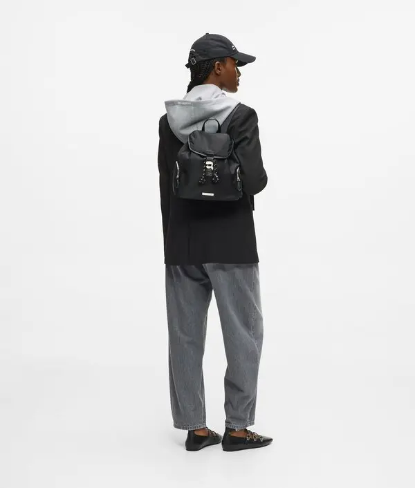 Karl Lagerfeld Ikon Nylon Small Flap Backpack