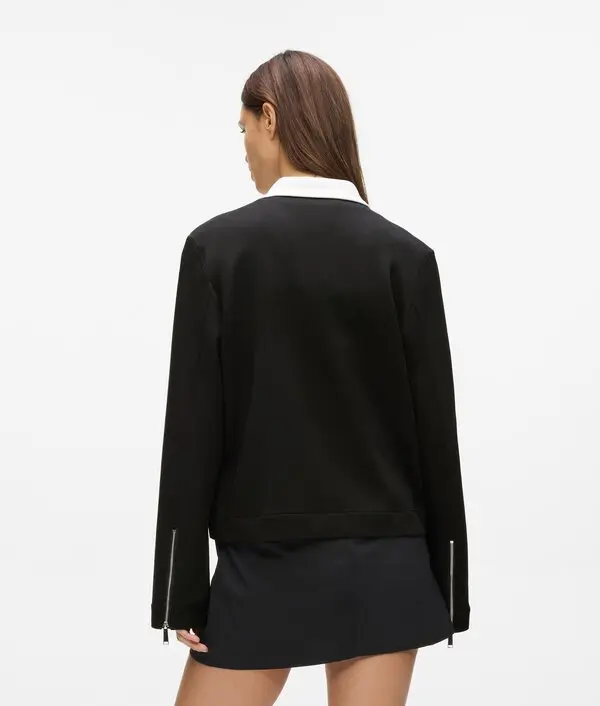 Karl Lagerfeld Signature Logo Zip-up Sweatshirt