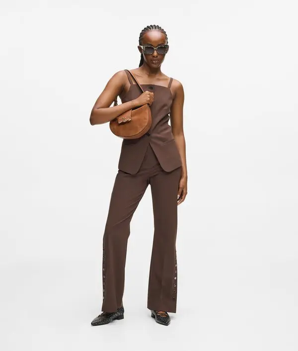 Karl Lagerfeld K/signature Suede Shoulder Bag