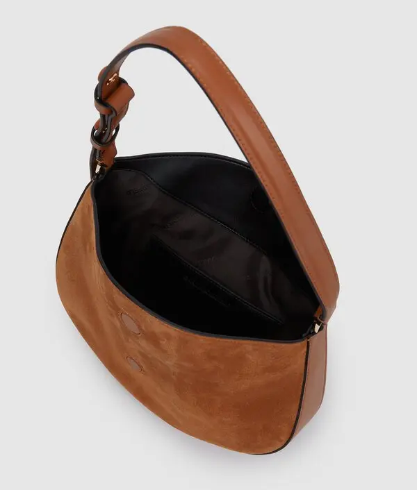 Karl Lagerfeld K/signature Suede Shoulder Bag