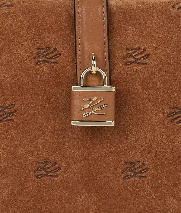 Karl Lagerfeld K/autograph Padlock Suede Trunk Bag