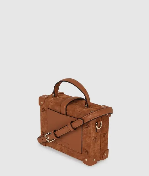 Karl Lagerfeld K/autograph Padlock Suede Trunk Bag