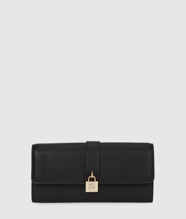 Karl Lagerfeld K/autograph Padlock Large Wallet - Black/gold