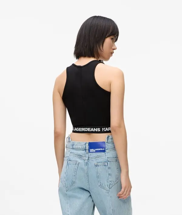 KL JEANS Jeans Logo Tape Cropped Tank Top