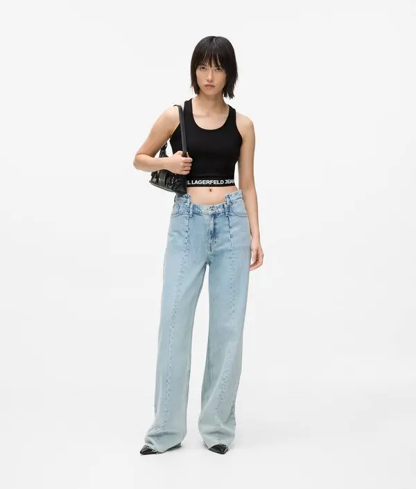 KL JEANS Jeans Logo Tape Cropped Tank Top