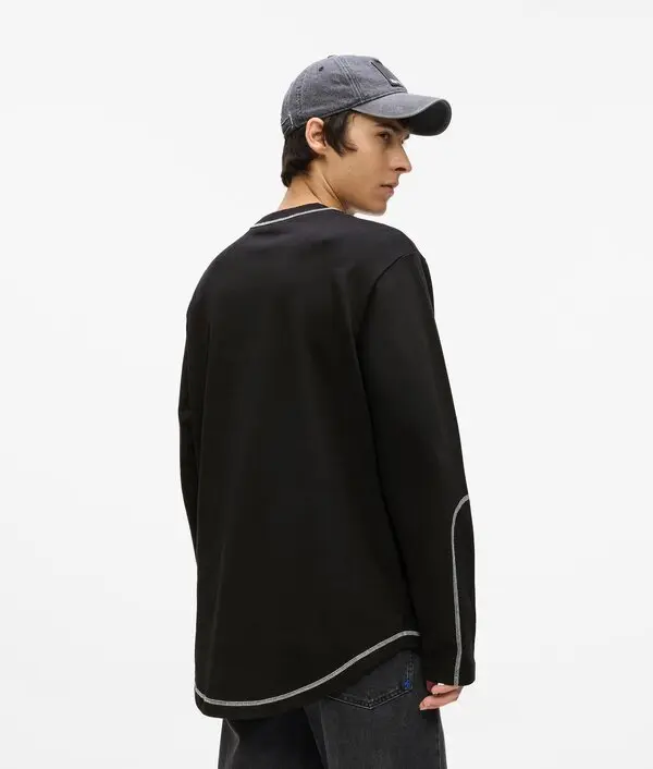 KL JEANS Jeans Contrast Stitch Long-sleeved T-shirt