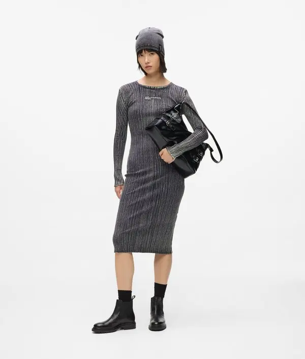 KL JEANS Jeans Ribbed Long-sleeve Midi Dress