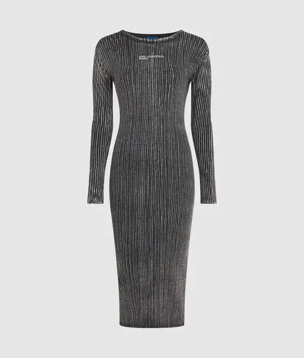 KL JEANS Jeans Ribbed Long-sleeve Midi Dress