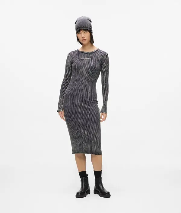 KL JEANS Jeans Ribbed Long-sleeve Midi Dress