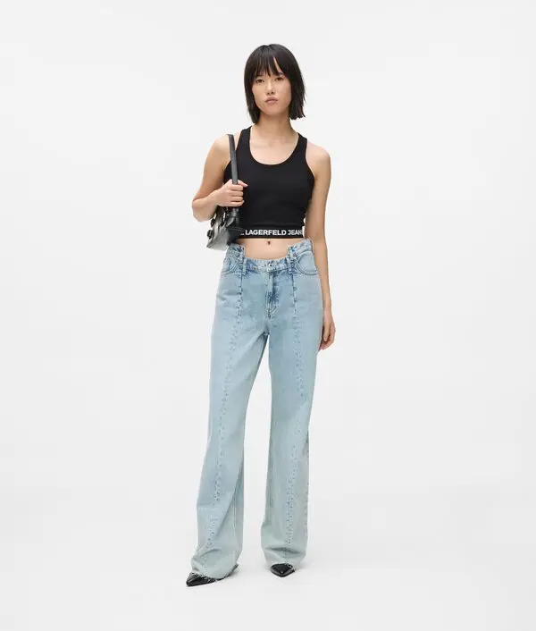 KL JEANS Jeans Seamed Mid-rise Relaxed Jeans - Light Blue