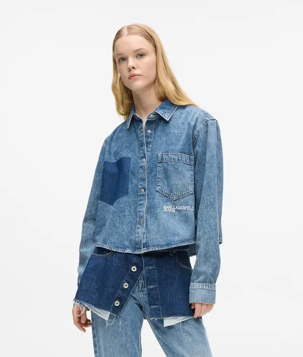 KL JEANS Jeans Boxy Denim Shirt - Mid Blue