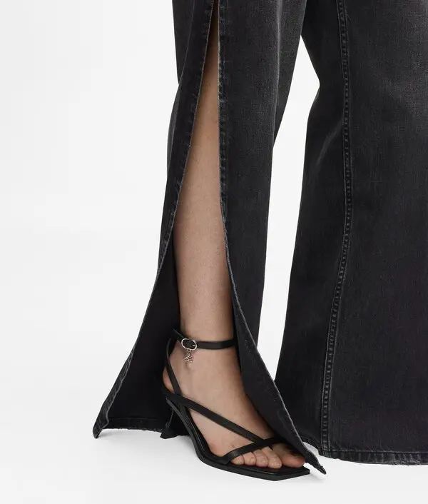 KL JEANS Jeans Split-leg High-rise Straight Jeans In Denim