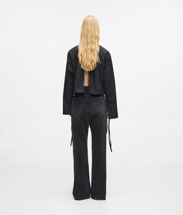 KL JEANS Jeans Split-leg High-rise Straight Jeans In Denim