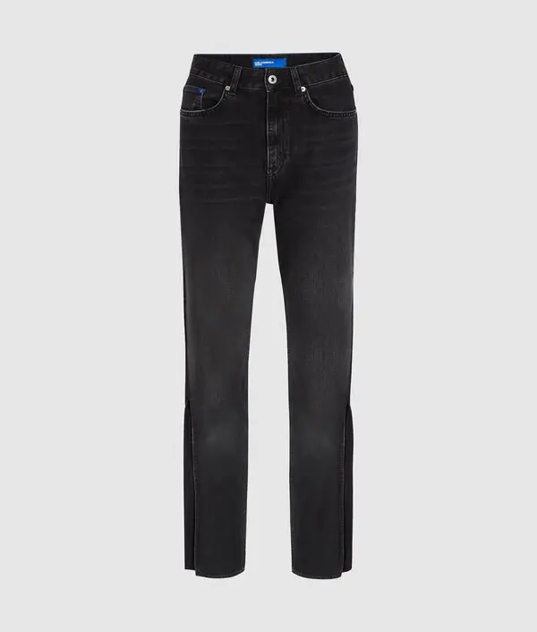 KL JEANS Jeans Split-leg High-rise Straight Jeans In Denim