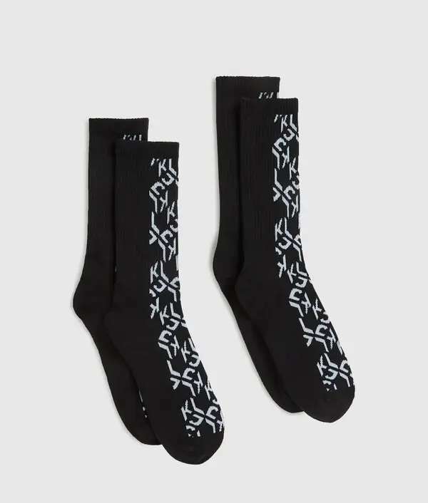Karl Lagerfeld Monogram Socks - Klj Standard Monogram-black