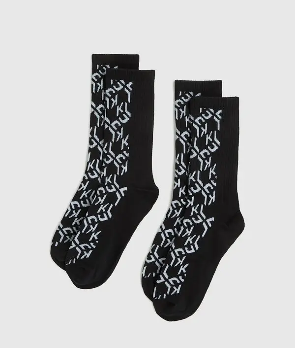 Karl Lagerfeld Monogram Socks - Klj Standard Monogram-black