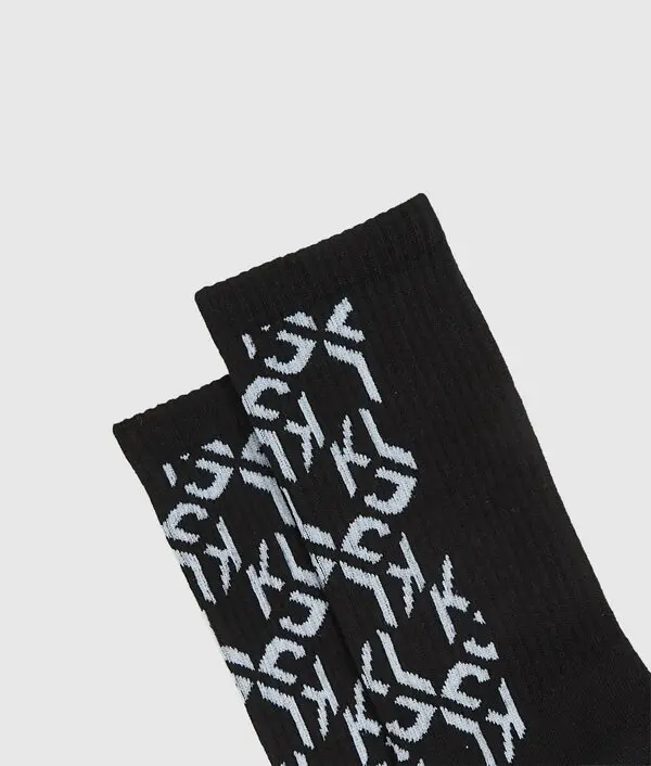 Karl Lagerfeld Monogram Socks - Klj Standard Monogram-black